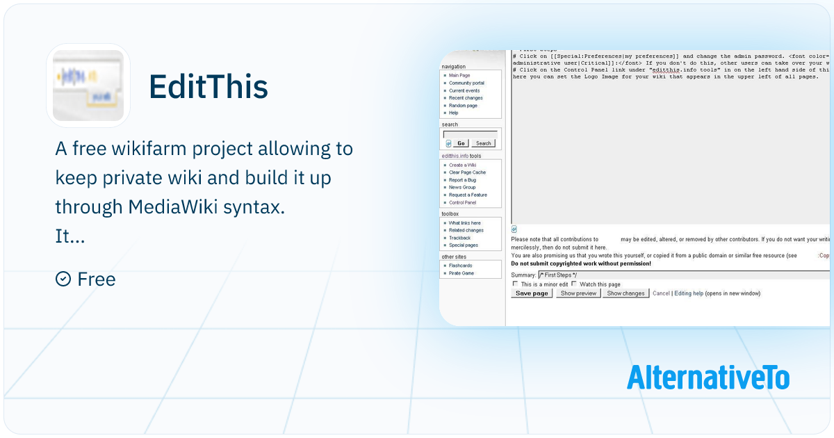EditThis: Free wiki-farm hosting service for wikis with MediaWiki ...