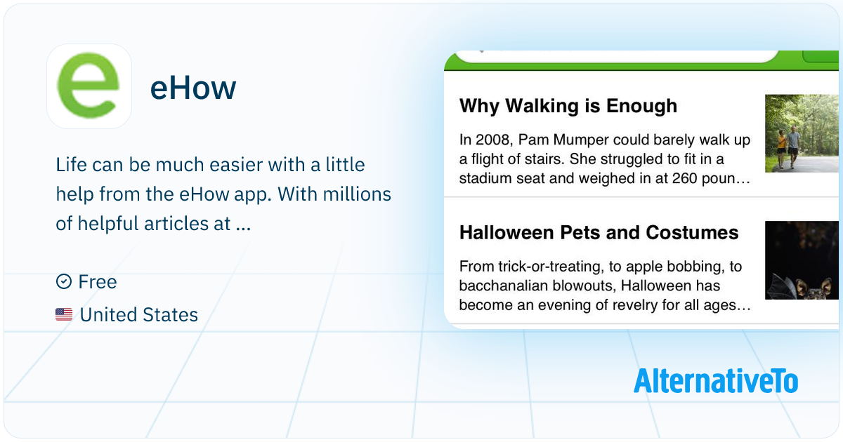 eHow: Life can be much easier with a little help from | AlternativeTo
