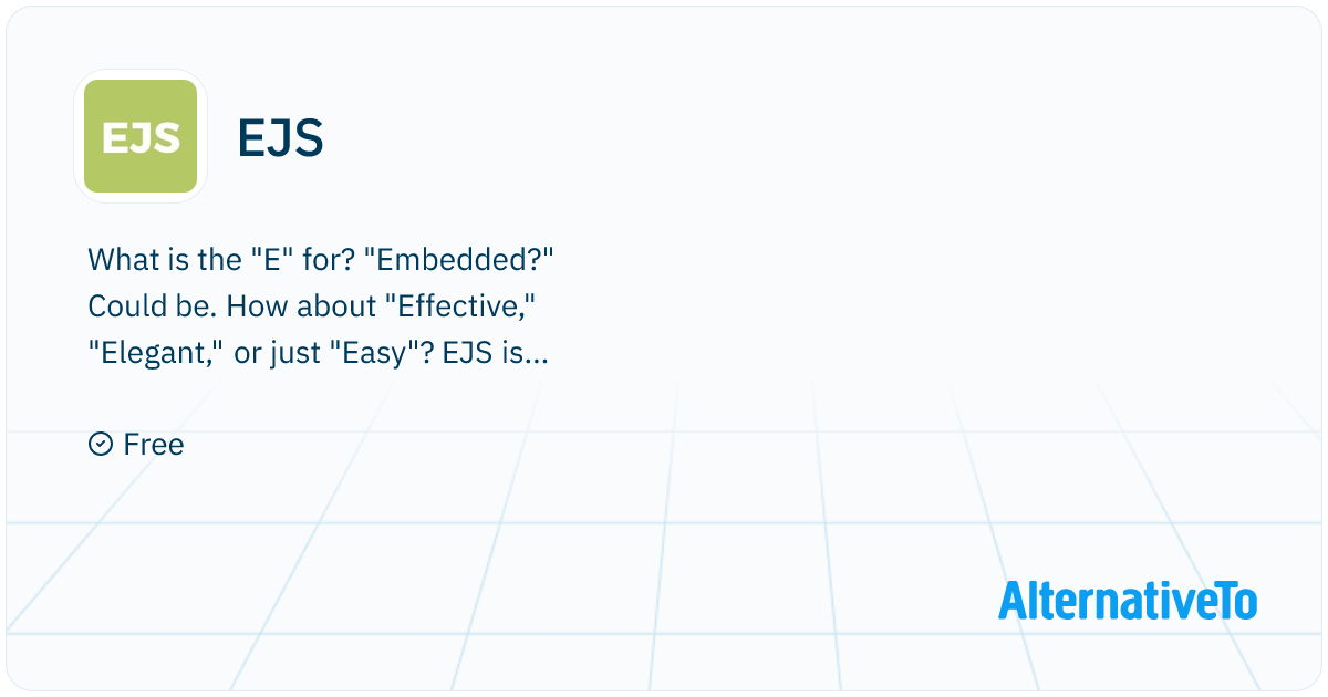 EJS: Embedded JavaScript templating | AlternativeTo