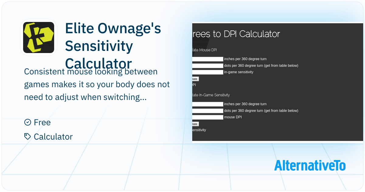Elite Ownage's Sensitivity Calculator: Consistent mouse looking between ...