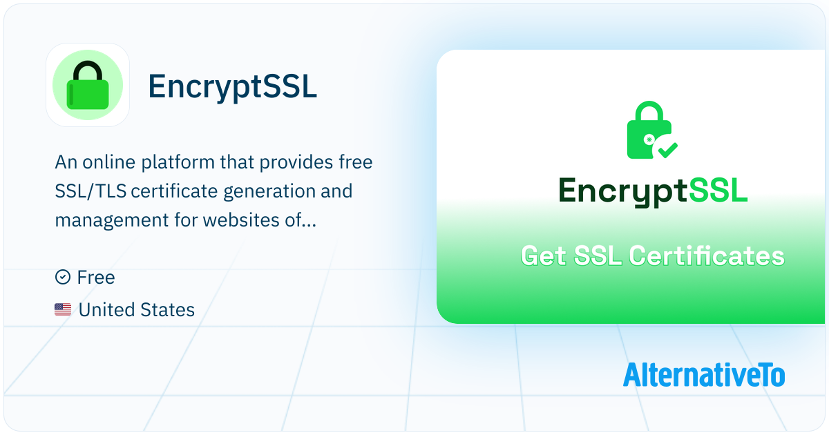EncryptSSL: Generate Unlimited Free SSL Certificate | AlternativeTo