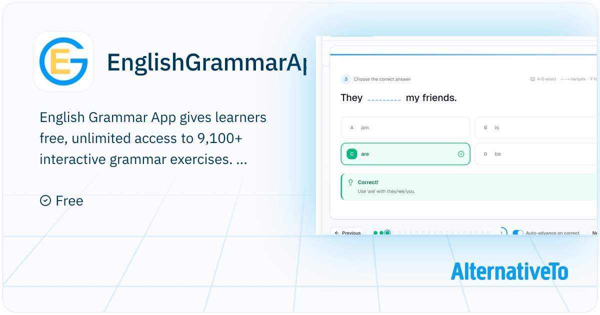 EnglishGrammarApp: Free English grammar exercises with instant feedback ...