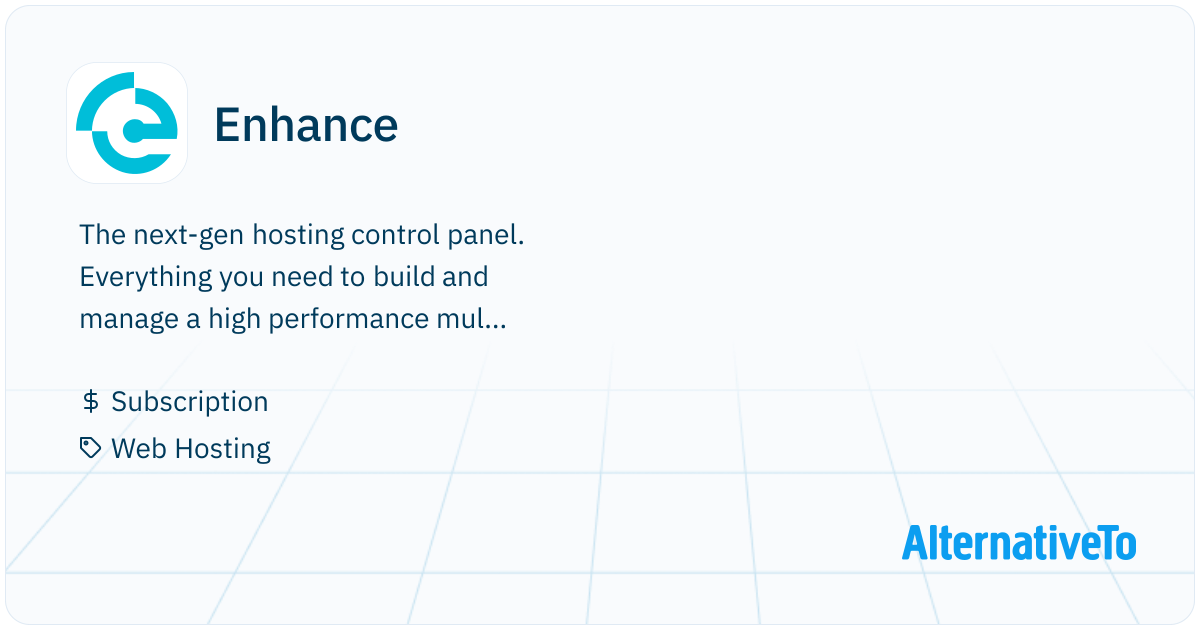 Enhance: The next-gen hosting control panel. | AlternativeTo