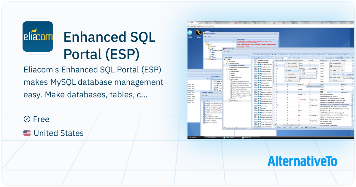 Enhanced SQL Portal (ESP): Manage MySQL databases simply, beautiful ...