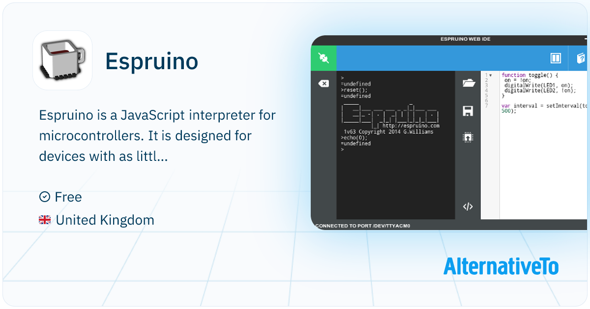 Espruino: JavaScript interpreter for microcontrollers, designed for ...