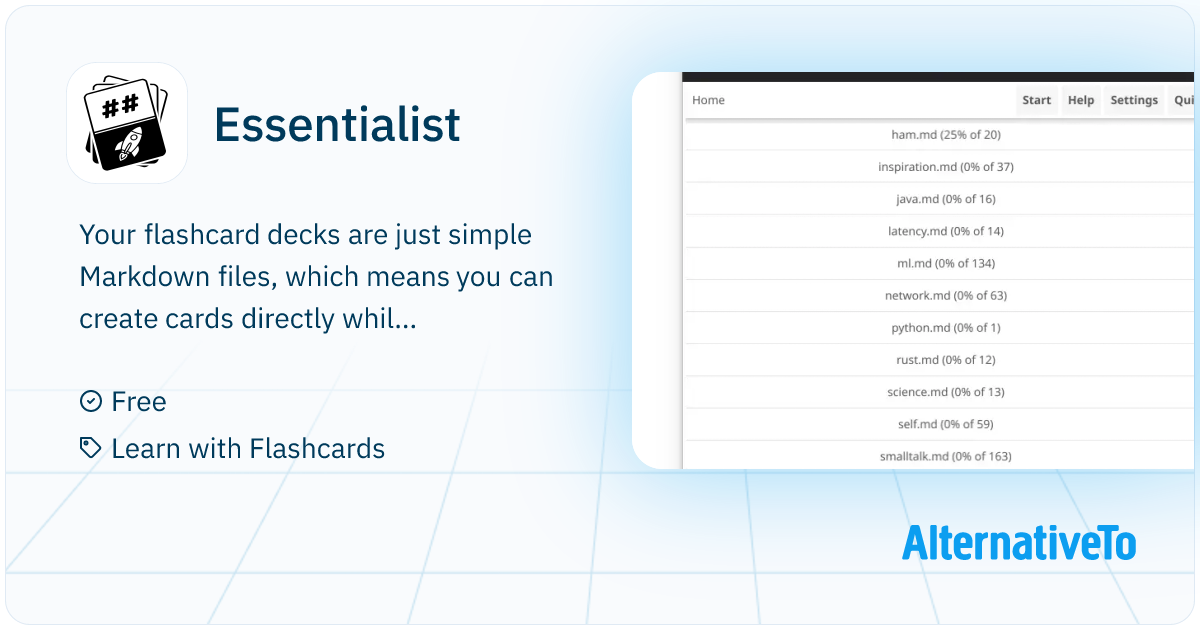 Essentialist: Application for spaced repetition using flashcards in ...