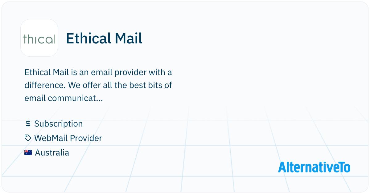 Ethical Mail: Email provider not-for-profit organisation + we offer all ...