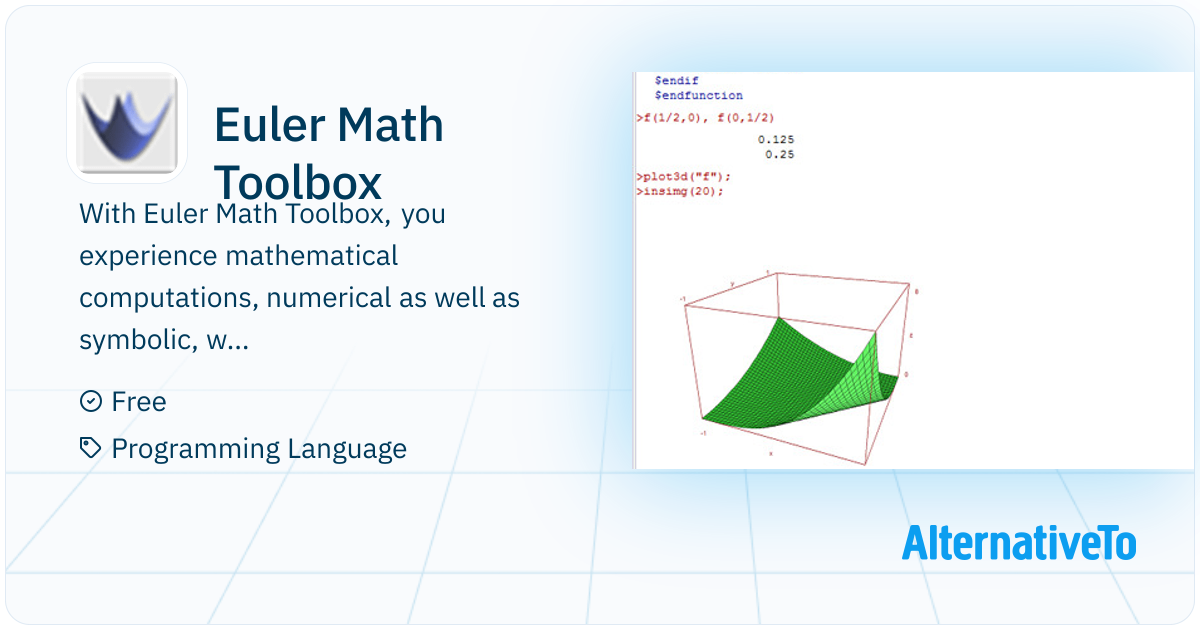 Euler Math Toolbox: With Euler Math Toolbox, you experience | AlternativeTo