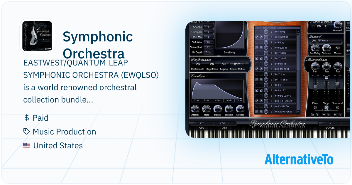 Symphonic Orchestra: Orchestral library with VST, reverb, 64-bit ...