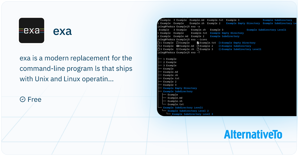 exa: Modern replacement for the command-line | AlternativeTo