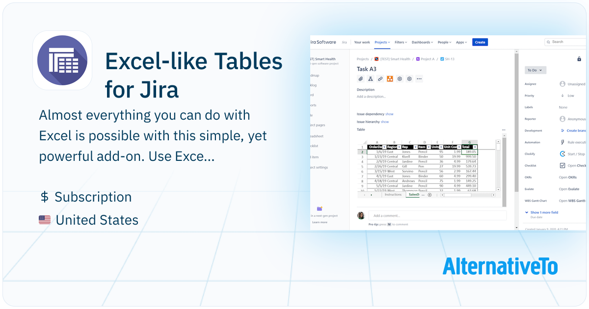 Excel-like Tables for Jira: Enable every Jira issue with an Excel-like ...