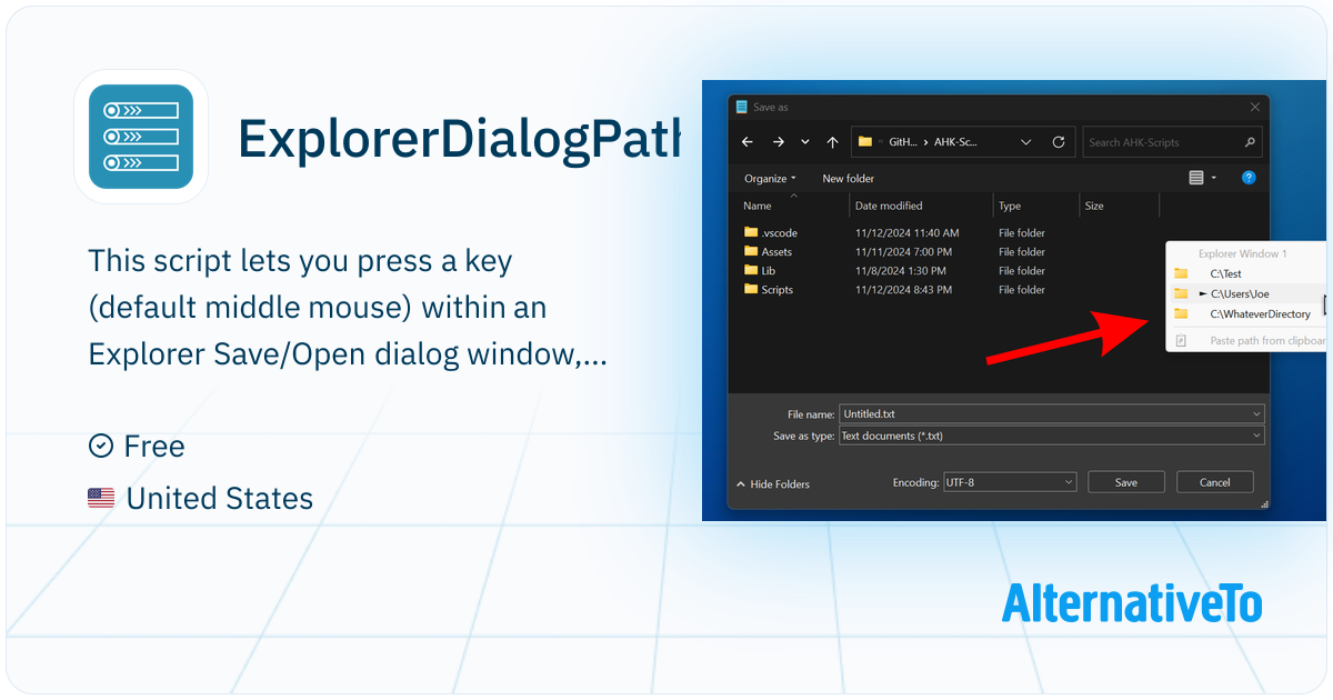 ExplorerDialogPathSelector: A script that let you press a key within an ...