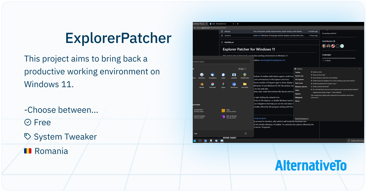 ExplorerPatcher: This project aims to bring back a productive working ...