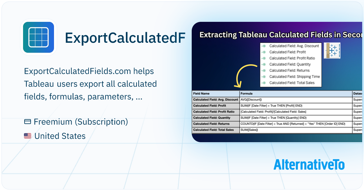 ExportCalculatedFields.com: Export all Tableau calculated fields and ...