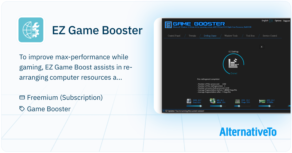EZ Game Booster: To improve max-performance while gaming, EZ Game ...