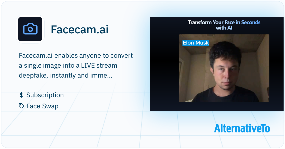 Facecam.ai: Transform Your Face in Seconds with AI. | AlternativeTo