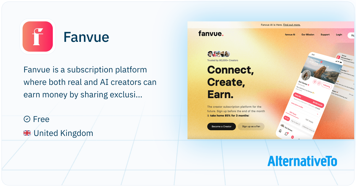 Fanvue: Subscription platform where both real | AlternativeTo