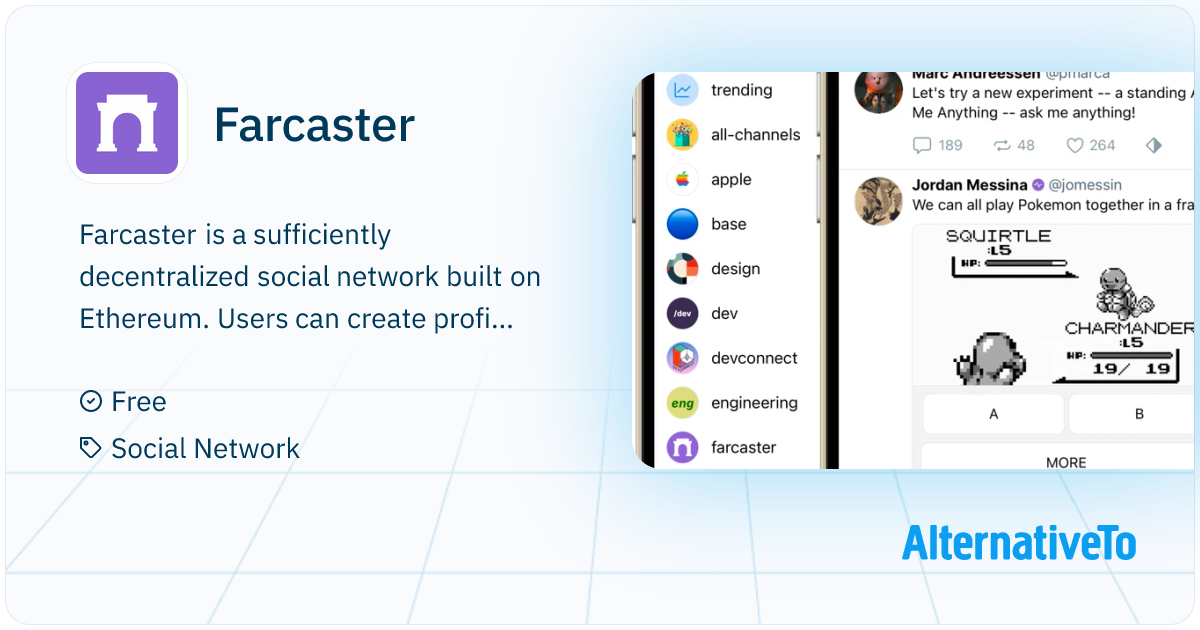 Farcaster: Decentralized social network built on Ethereum | AlternativeTo