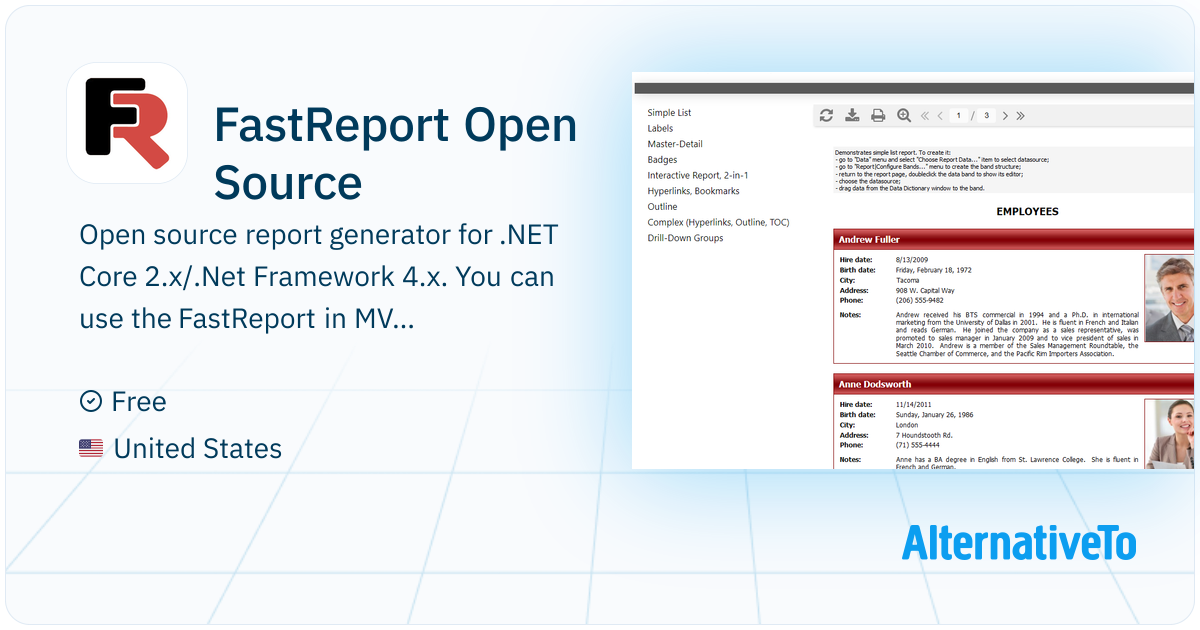 FastReport Open Source: FastReport provides open source report ...
