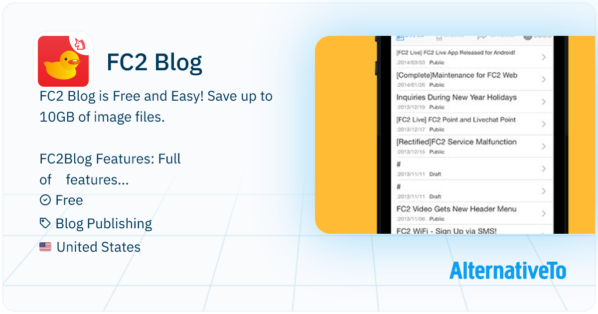 FC2 Blog: Make a blog easily with FC2 Blog! | AlternativeTo