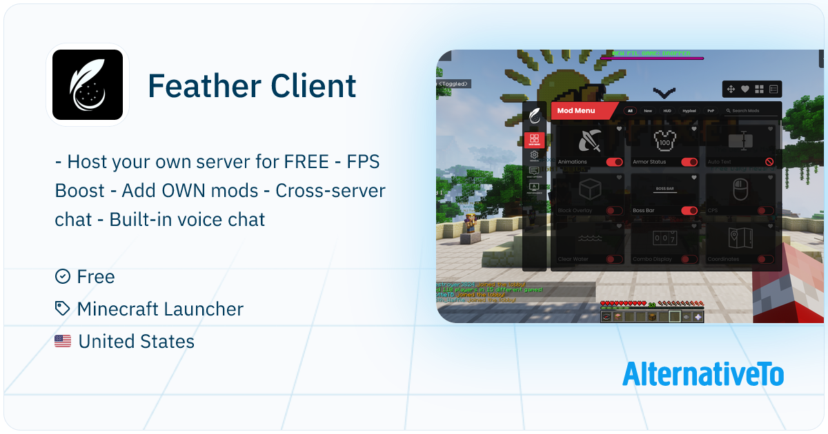 Feather Client: Minecraft PvP client | AlternativeTo