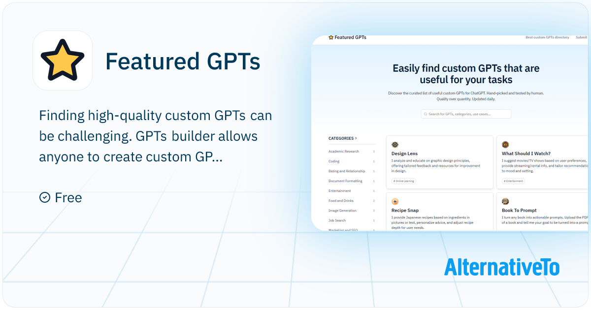 Featured GPTs: Easily find custom GPTs that are truly useful for your ...