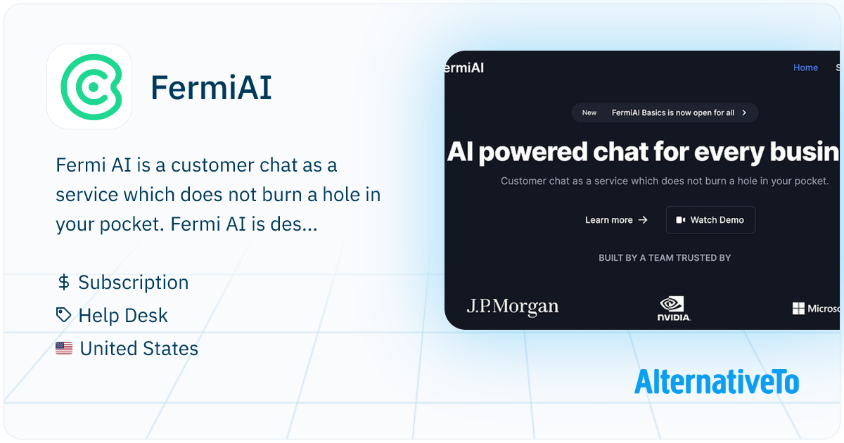 FermiAI: AI powered chat for every business | AlternativeTo