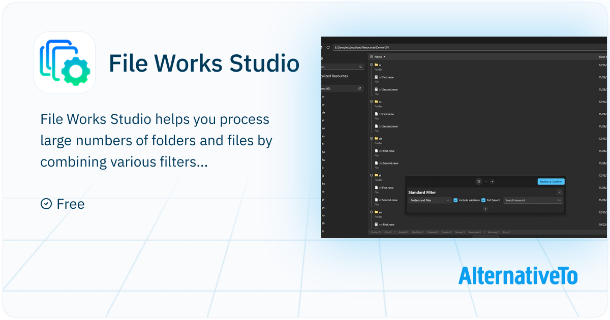 File Works Studio: Helps you process large numbers of folders and files ...