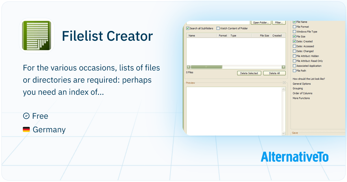 Filelist Creator: For the various occasions, lists of files or ...