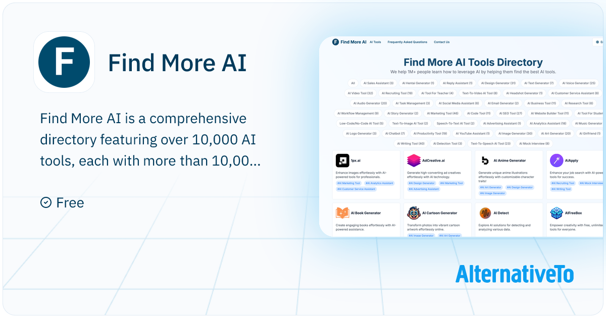 Find More AI: Discover the top AI tools with the Find More AI Directory ...