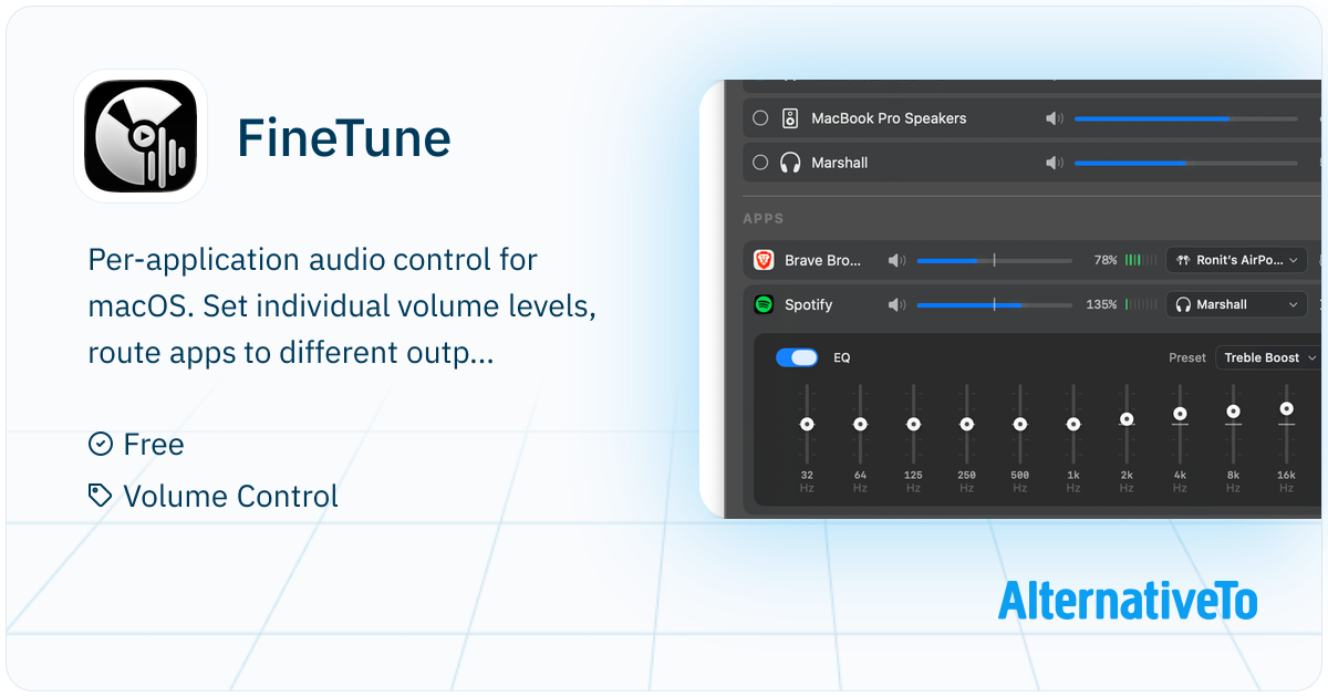FineTune: Menu bar utility for per-app audio control, routing, and EQ ...