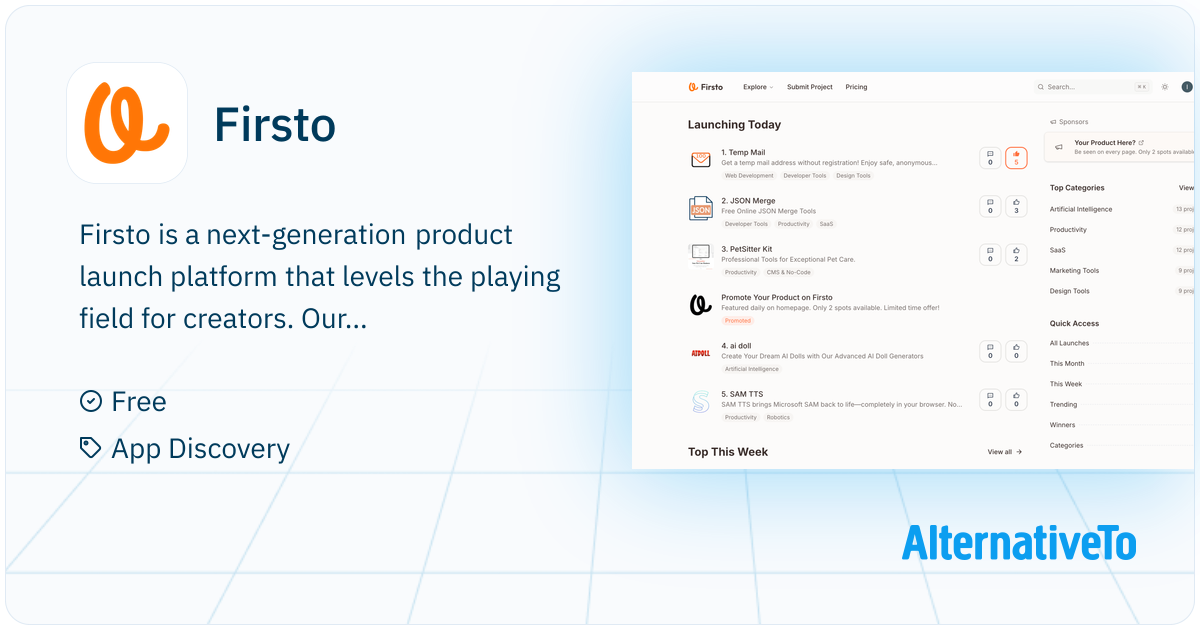 Firsto: Product launch platform designed to give every maker, startup ...