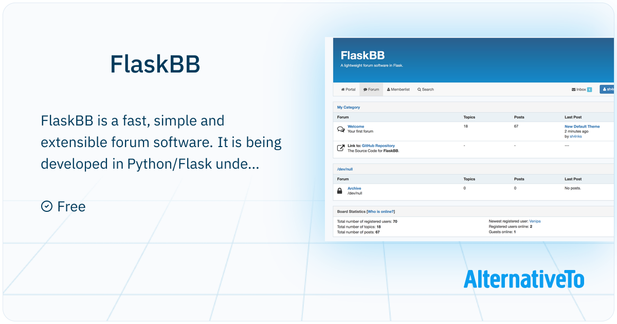 FlaskBB: Fast, simple and extensible forum software built using Python ...