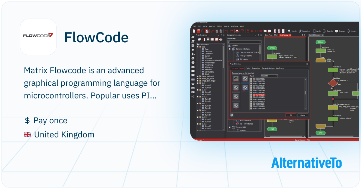 FlowCode: Software program for graphically programming microcontrollers ...