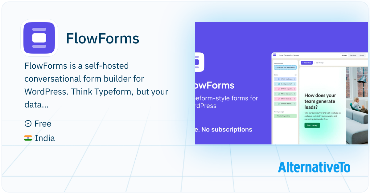 FlowForms: Typeform-style forms for WordPress | AlternativeTo