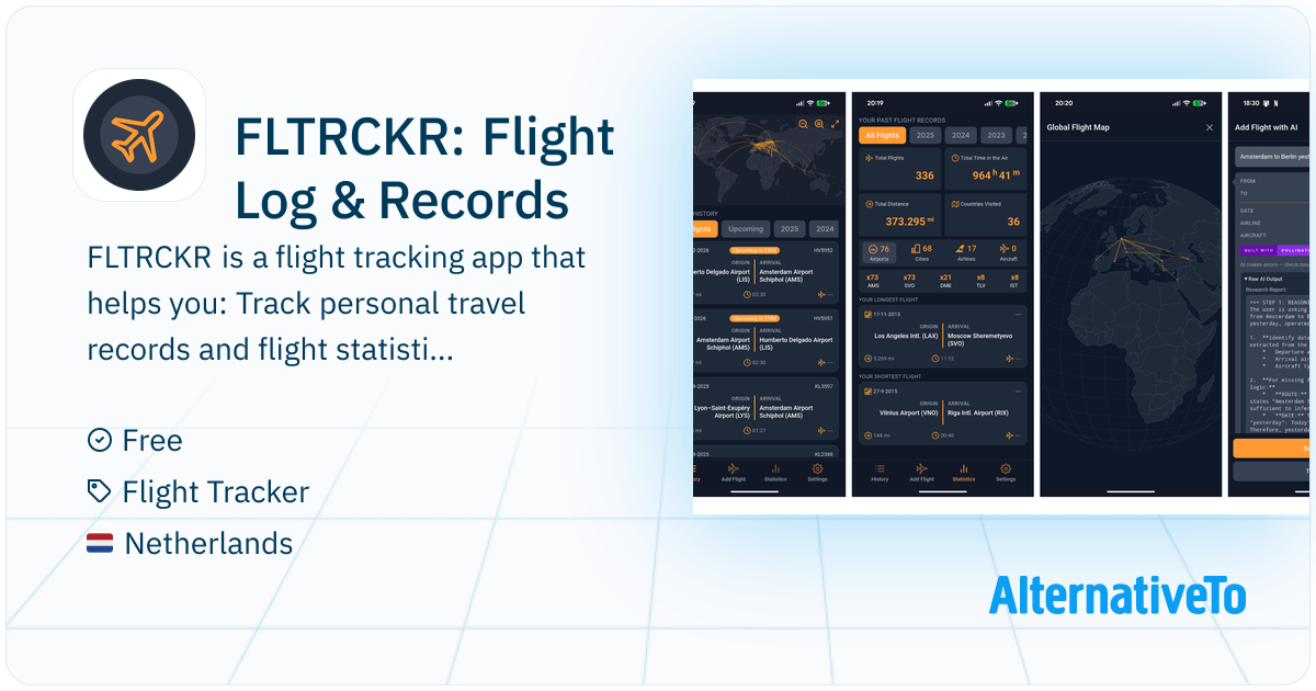 FLTRCKR: Flight Log & Records: - Track your personal travel records and ...