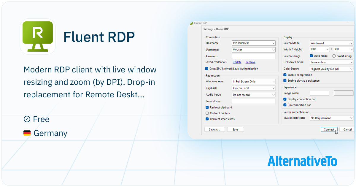 Fluent RDP: Modern RDP client with resizing and zoom functionality ...