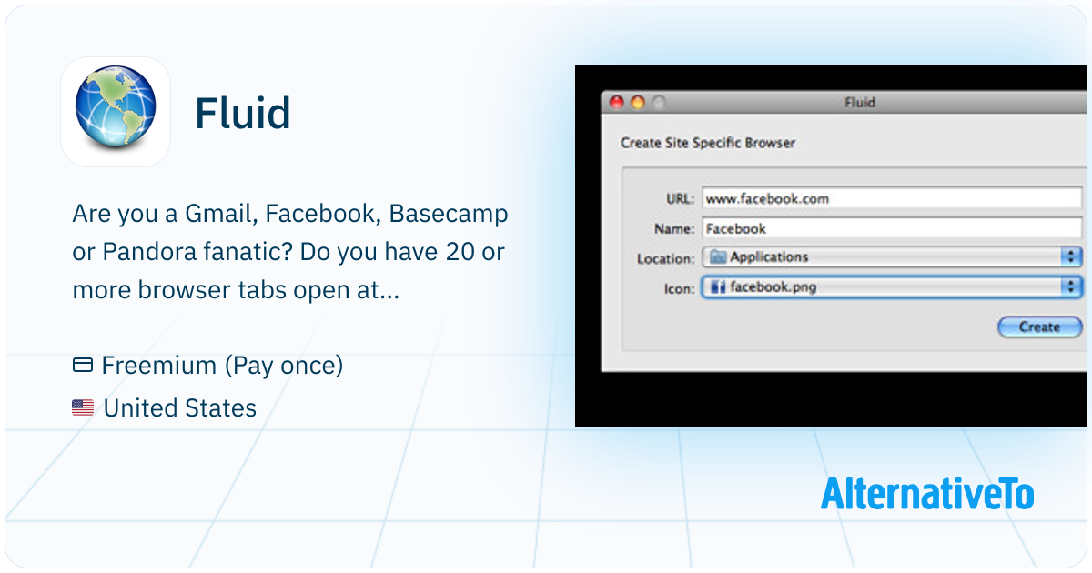 Fluid: Turn your favorite web apps into real Mac apps | AlternativeTo