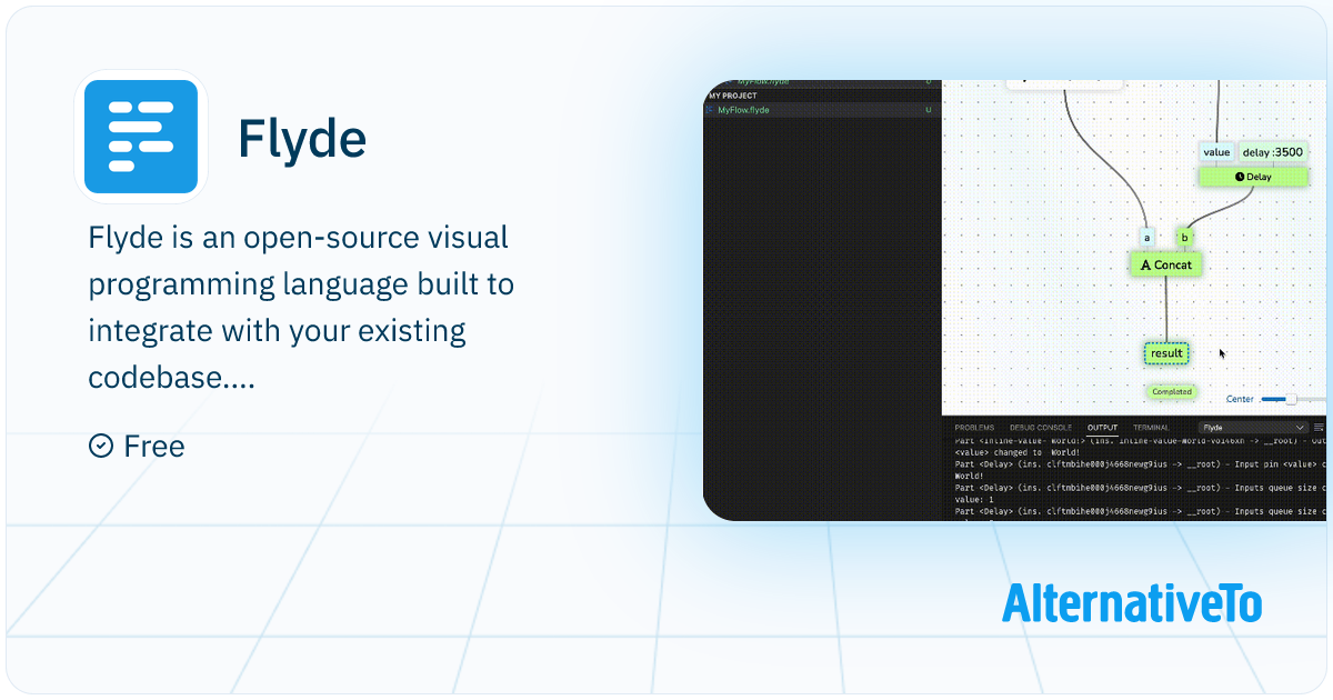 Flyde: Open-source, visual programming for developers. | AlternativeTo