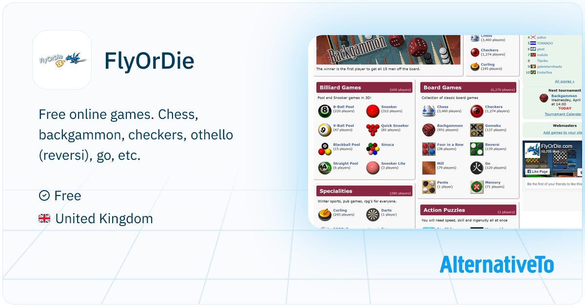 FlyOrDie: Free online games. Chess, backgammon, checkers, othello ...