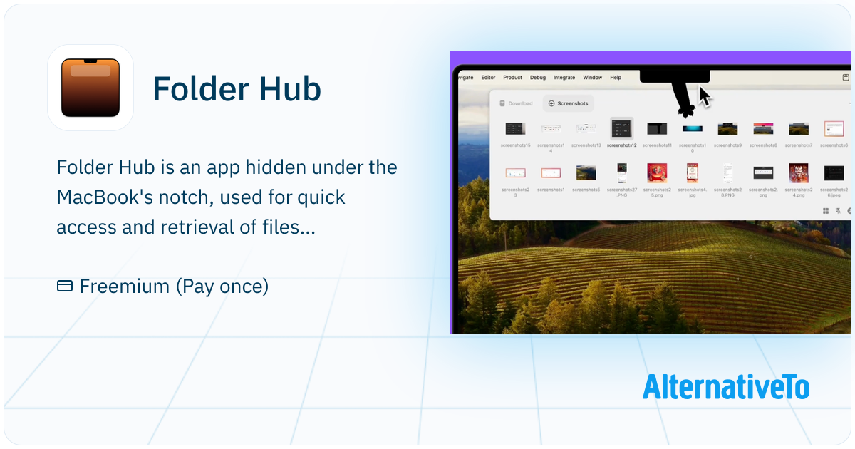 Folder Hub: Seamlessly Access Files from the Mac Notch | AlternativeTo