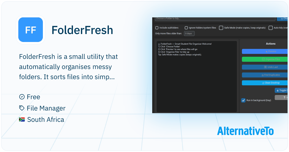 FolderFresh: Small tool that organises messy folders automatically ...