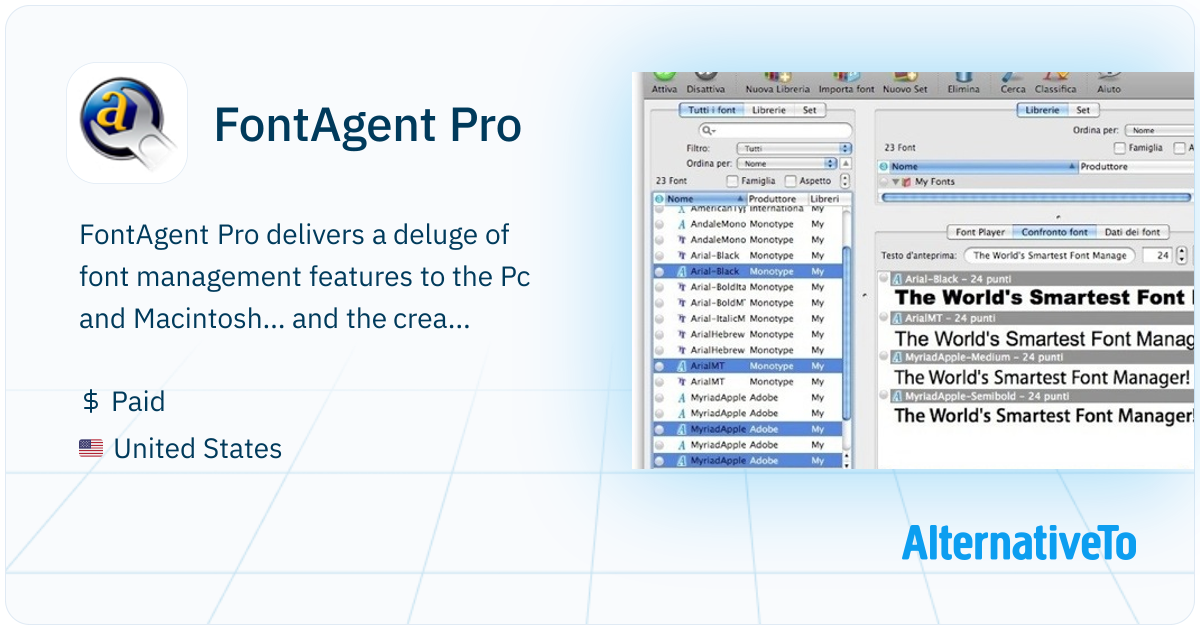FontAgent Pro: Delivers a deluge of font | AlternativeTo