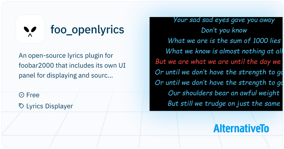 foo_openlyrics: An open-source lyrics plugin for foobar2000 that ...
