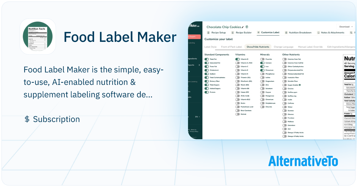 Food Label Maker: Simple, easy to use, AI-enabled nutrition ...