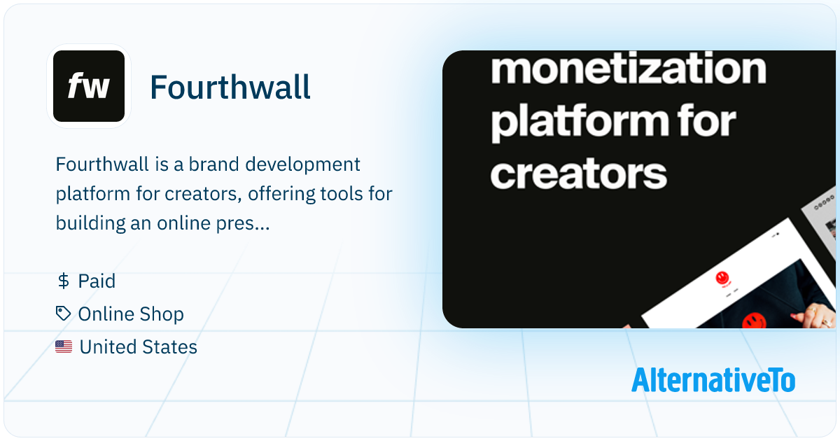 Fourthwall: Creator tools for shops, sites, and membership | AlternativeTo