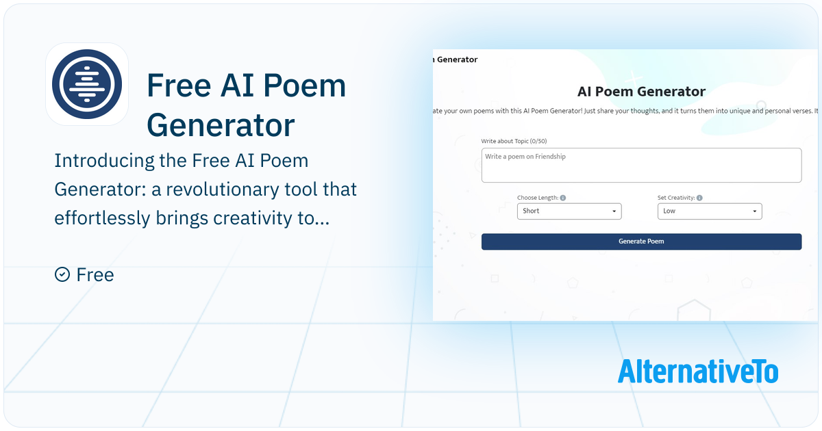 Free AI Poem Generator: The free AI poem generator is a user-friendly ...