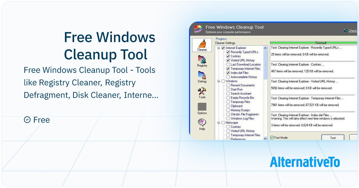 Free Windows Cleanup Tool: - Tools like Registry | AlternativeTo