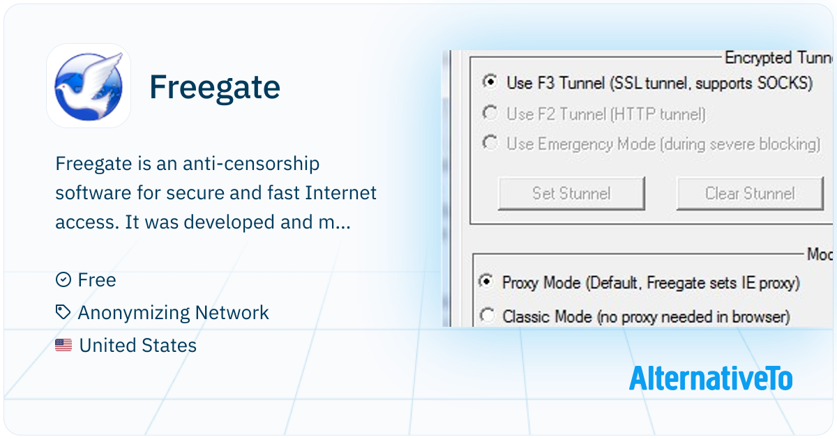 Freegate: Anti-censorship software for | AlternativeTo