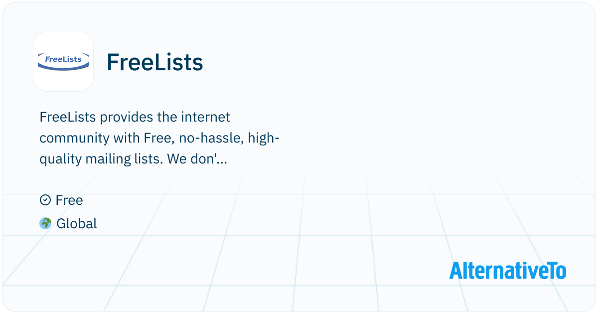 FreeLists: Provides the internet community with Free, no-hassle, high ...